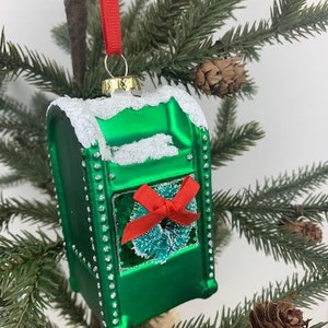 Cute Christmas Mailbox Ornament, Xmas Mailbox Ornament, Snowed on ...