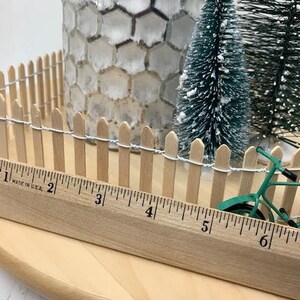 Miniature Picket Fence Length, 35 Inches of Natural Wood Picket Fence ...