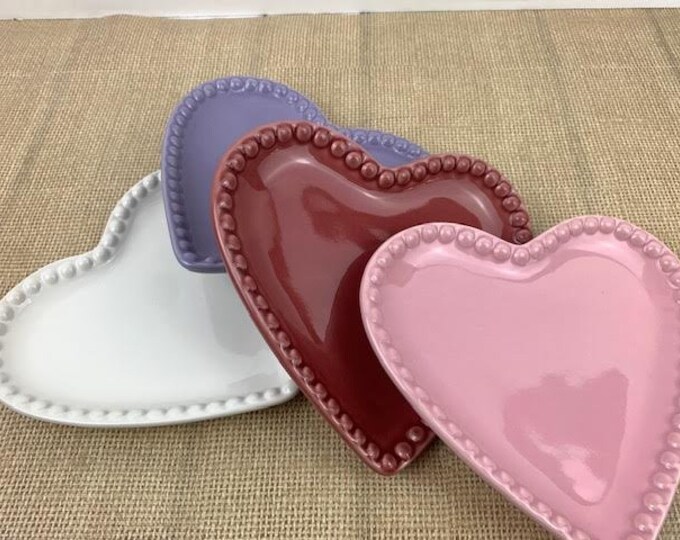 Set of 4 Williams Sonoma Heart Plates, Heart Plate Set From Williams ...