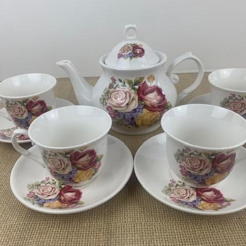 Pink Rose Tea Set - Etsy