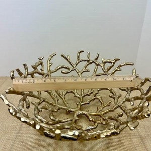 Gold Metal Coral Bowl, Decorative Coral Bowl, Elegant Nautical Decor ...