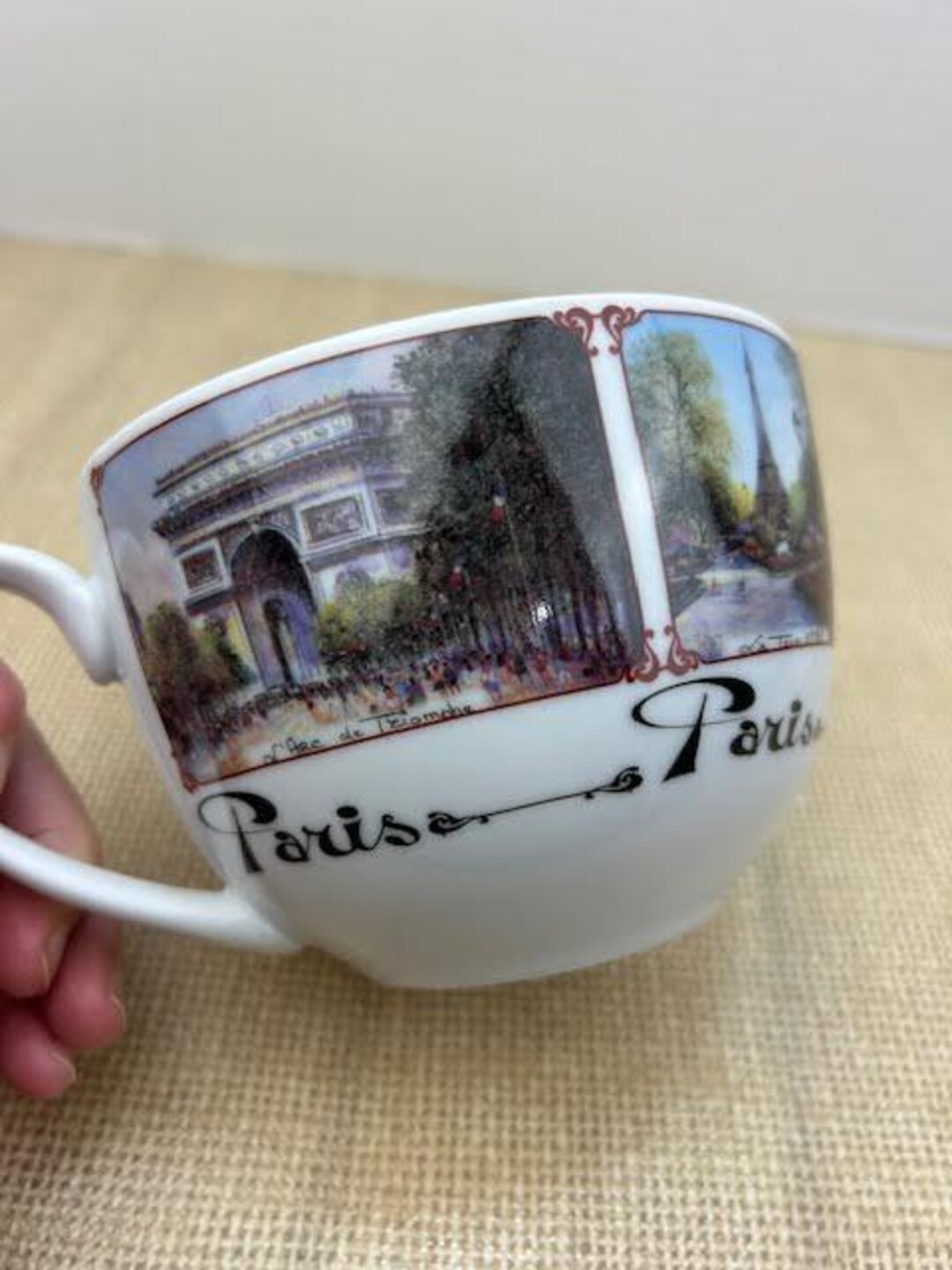 Large Teacup With Paris Landmarks, Dessapt Editions Oversized Paris ...