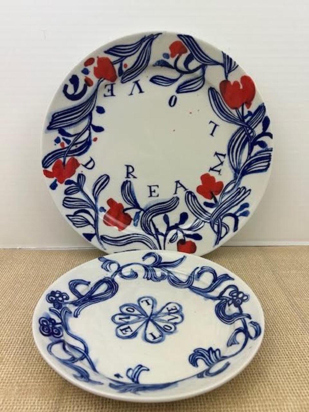 Rare Ryan Hoffmann Dream/love Dinner and Lunch Plate Set, Ryan Hoffmann ...