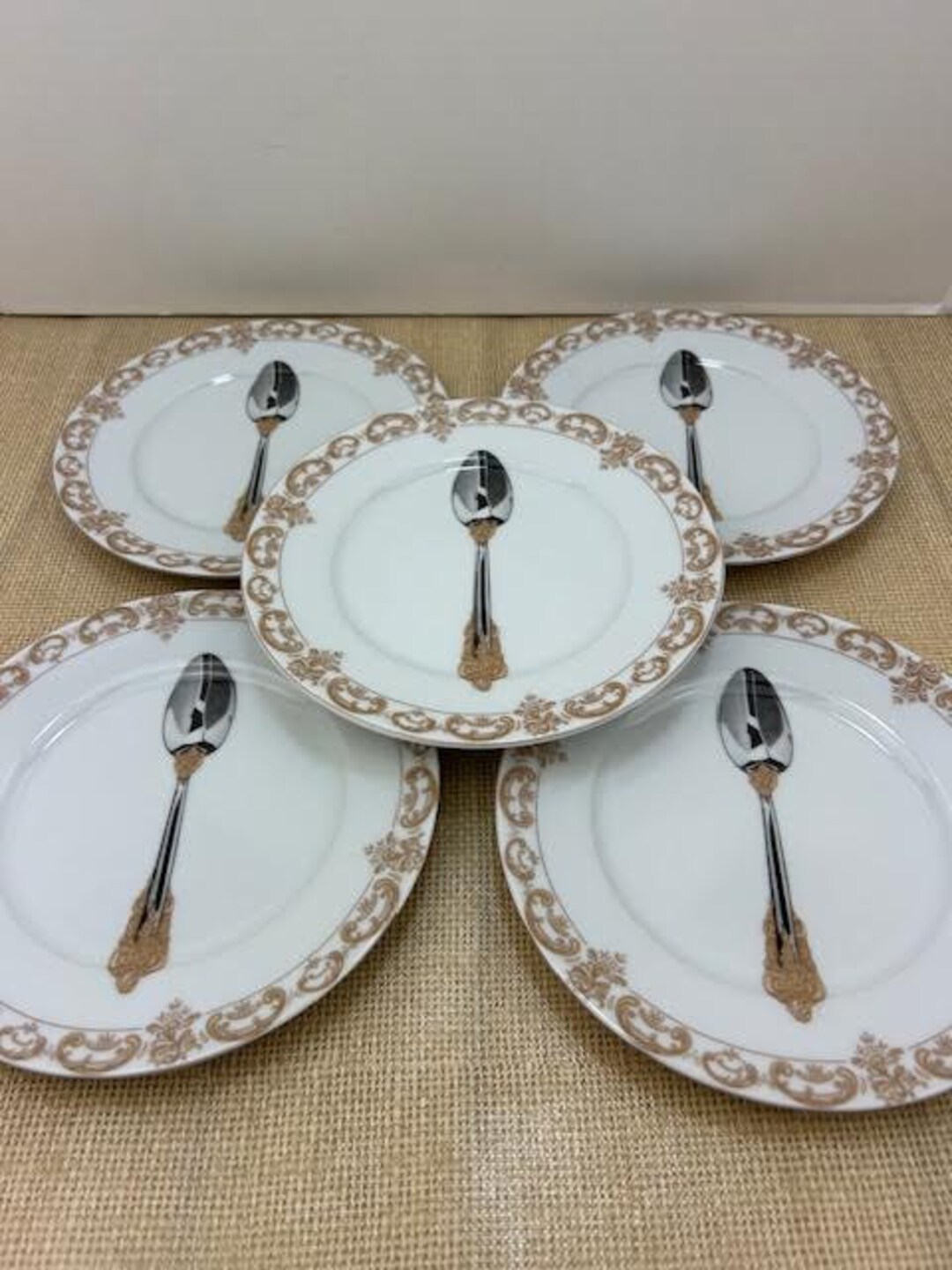 Set of 5 St. Martin Email De Limoges Fancy Spoon Dessert/appetizer ...