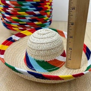 Set of 3 Mini Sombrero Hats for Decor, Sombrero Hat With Rainbow Serape ...