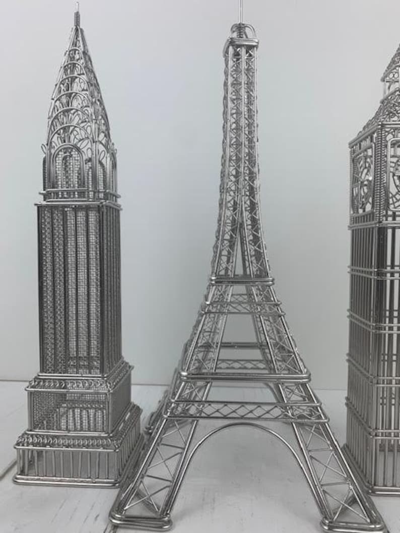 Set of 3 Metal Architecture Sculptures Eiffel Tower Big Ben - Etsy
