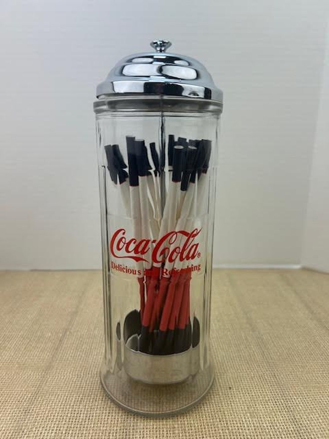 Coca Cola Straw Dispenser, Vintage Style Straw Dispenser, Coca Cola ...