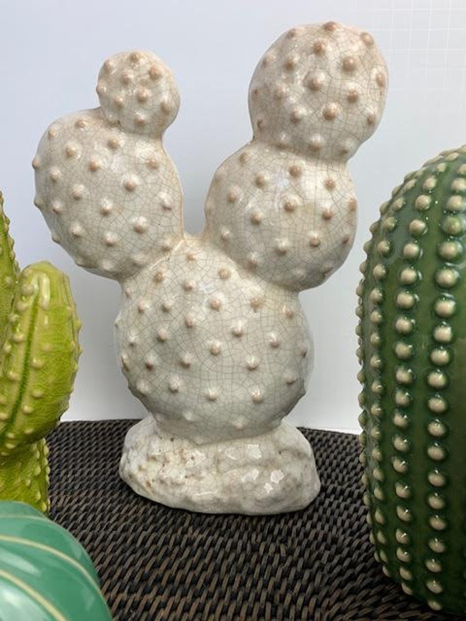 Ceramic Cactus Cacti Figurines Ceramic Prickly Pear Ceramic | Etsy