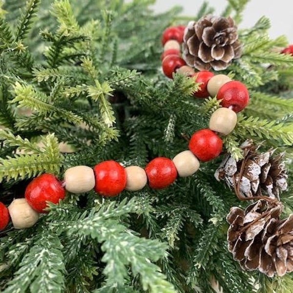 Red Beaded Garland - Etsy