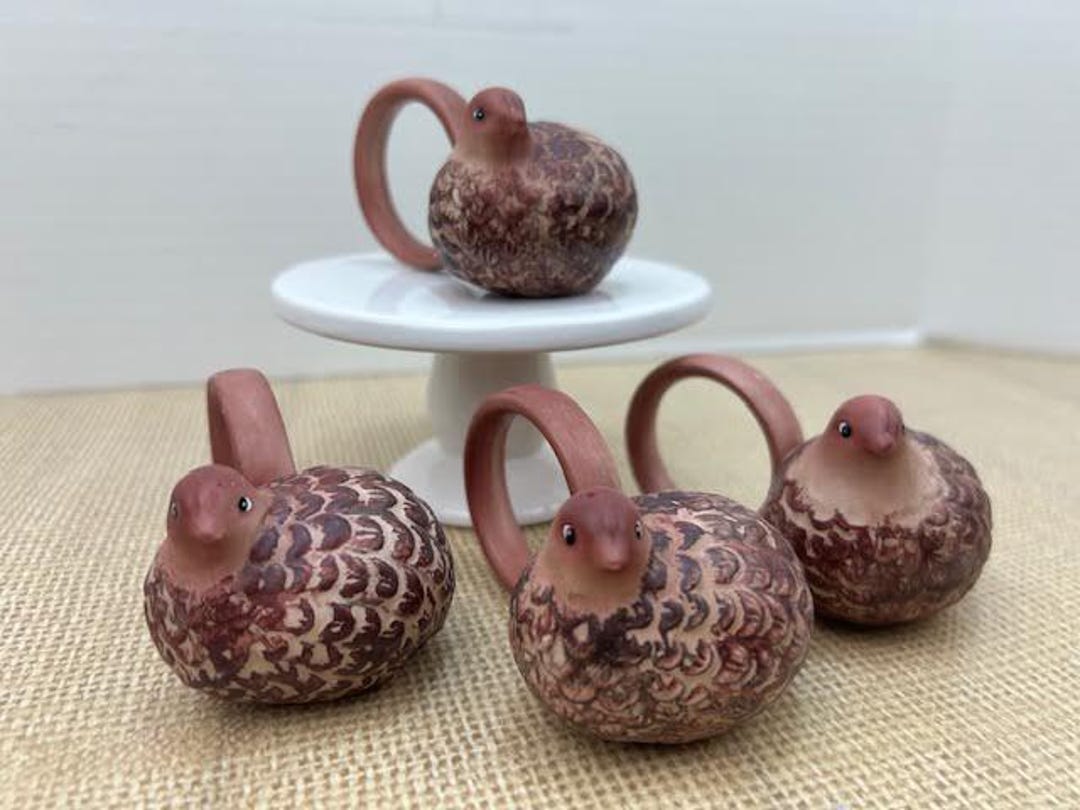 Set of 4 Harry and David Ceramic Quail Napkin Rings, 4 Quail Napkin ...