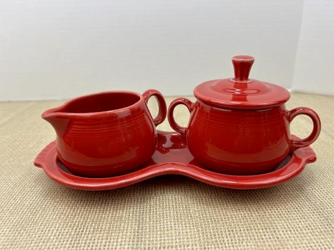 Fiesta Scarlet Sugar and Creamer Set, Fiesta Collector, Fiesta HLC Made ...