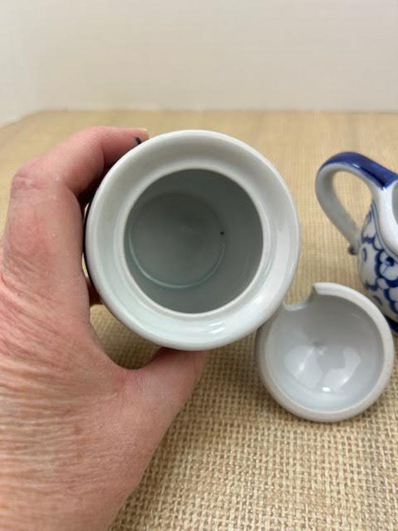 Blue and White Sugar/creamer Set, Cute Mini Blue and White Sugar and ...