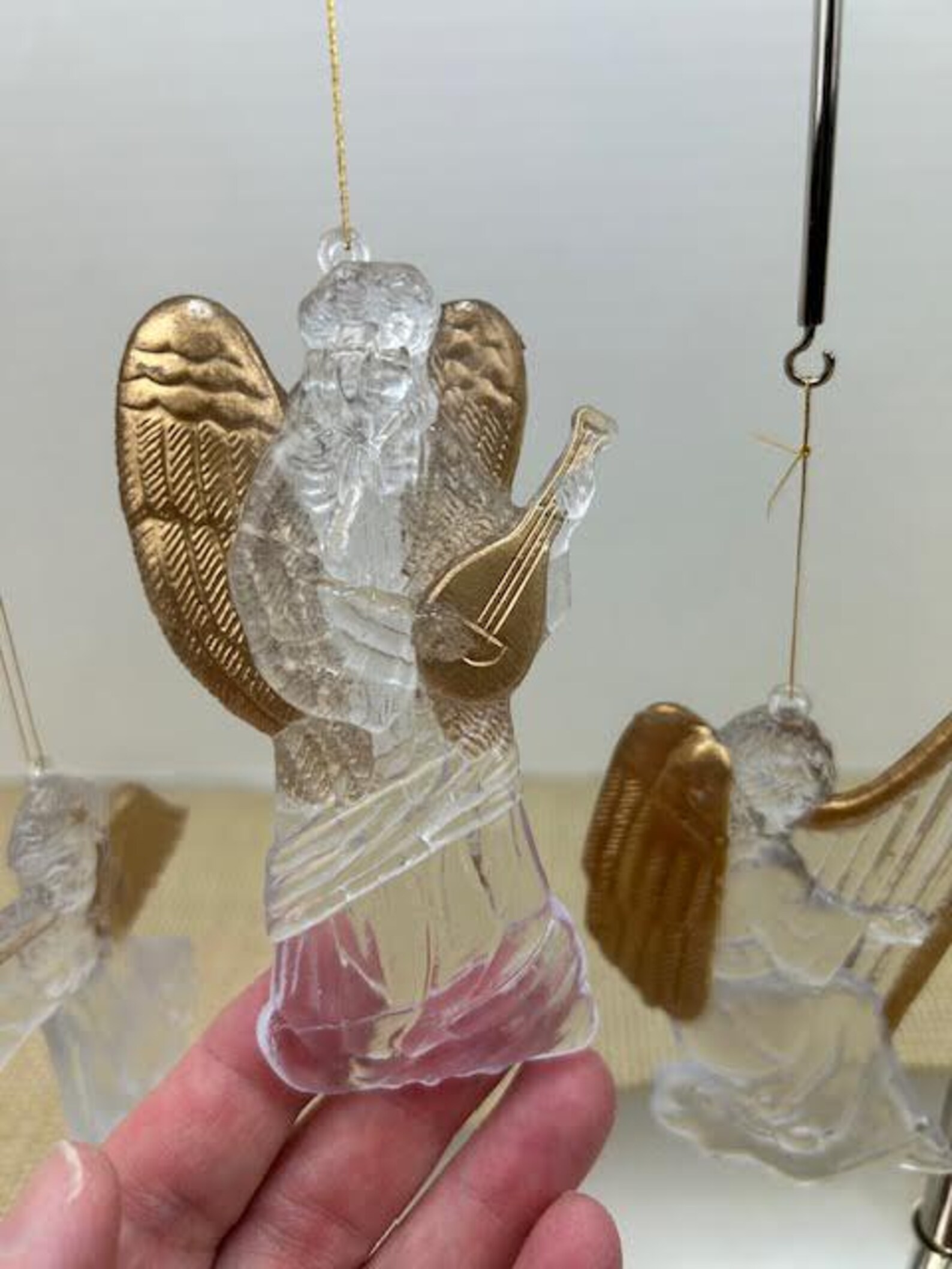 Set of 8 Acrylic Angel Ornaments, Angels Playing Musical Instruments ...