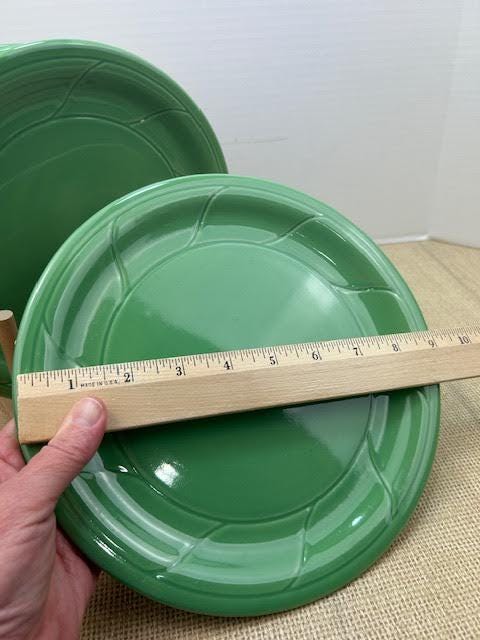Set of 4 Vintage 9 Inch Crestware Plates, Vintage Green Crestware Plate ...