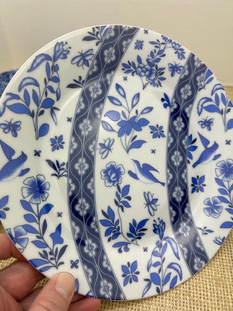 Set of 6 Aulica 8 Inch Plates in Blue and White, Blue and White Plates ...