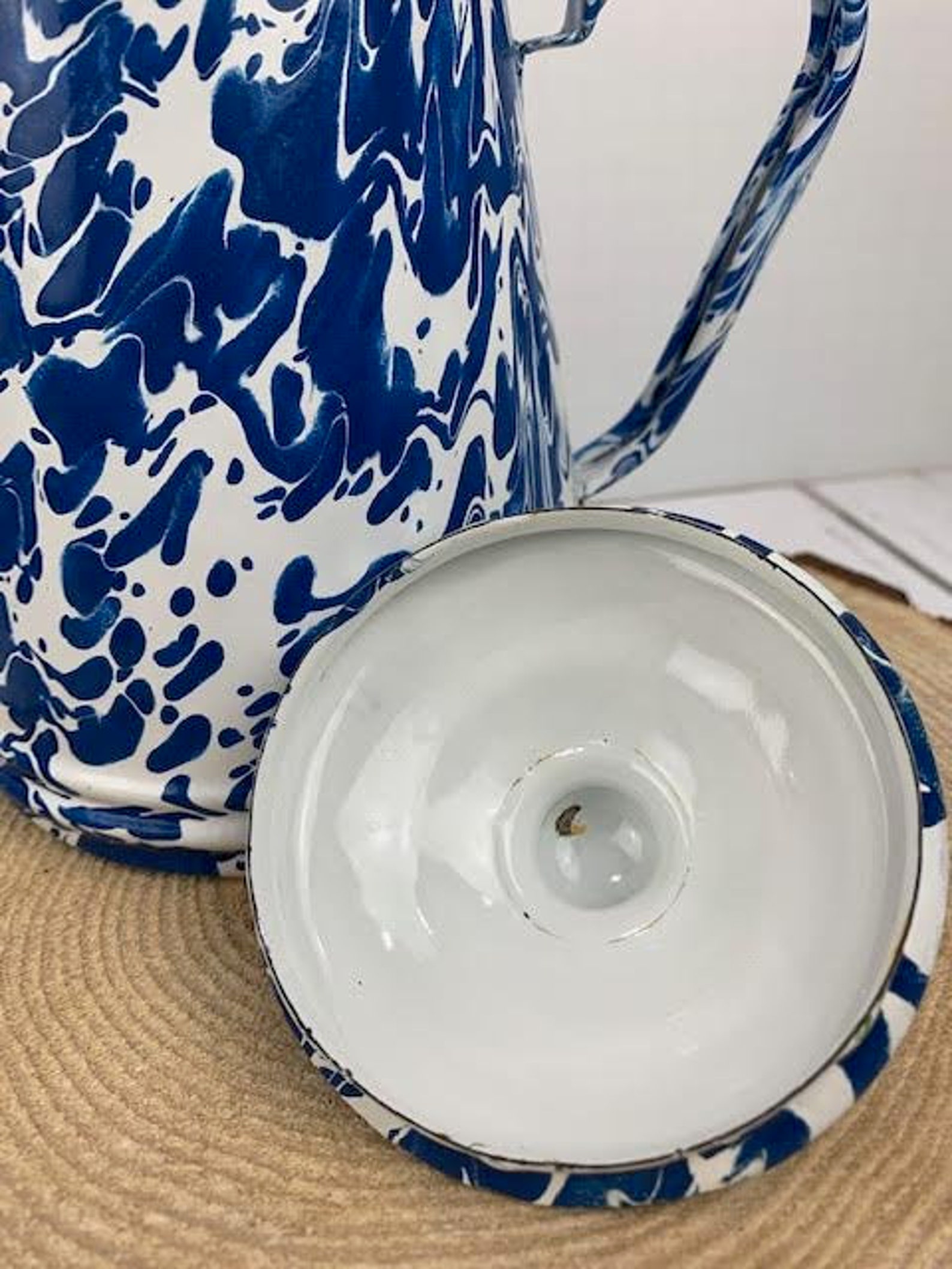 Vintage Blue and White Splatterware Coffee Pot Blue and White | Etsy
