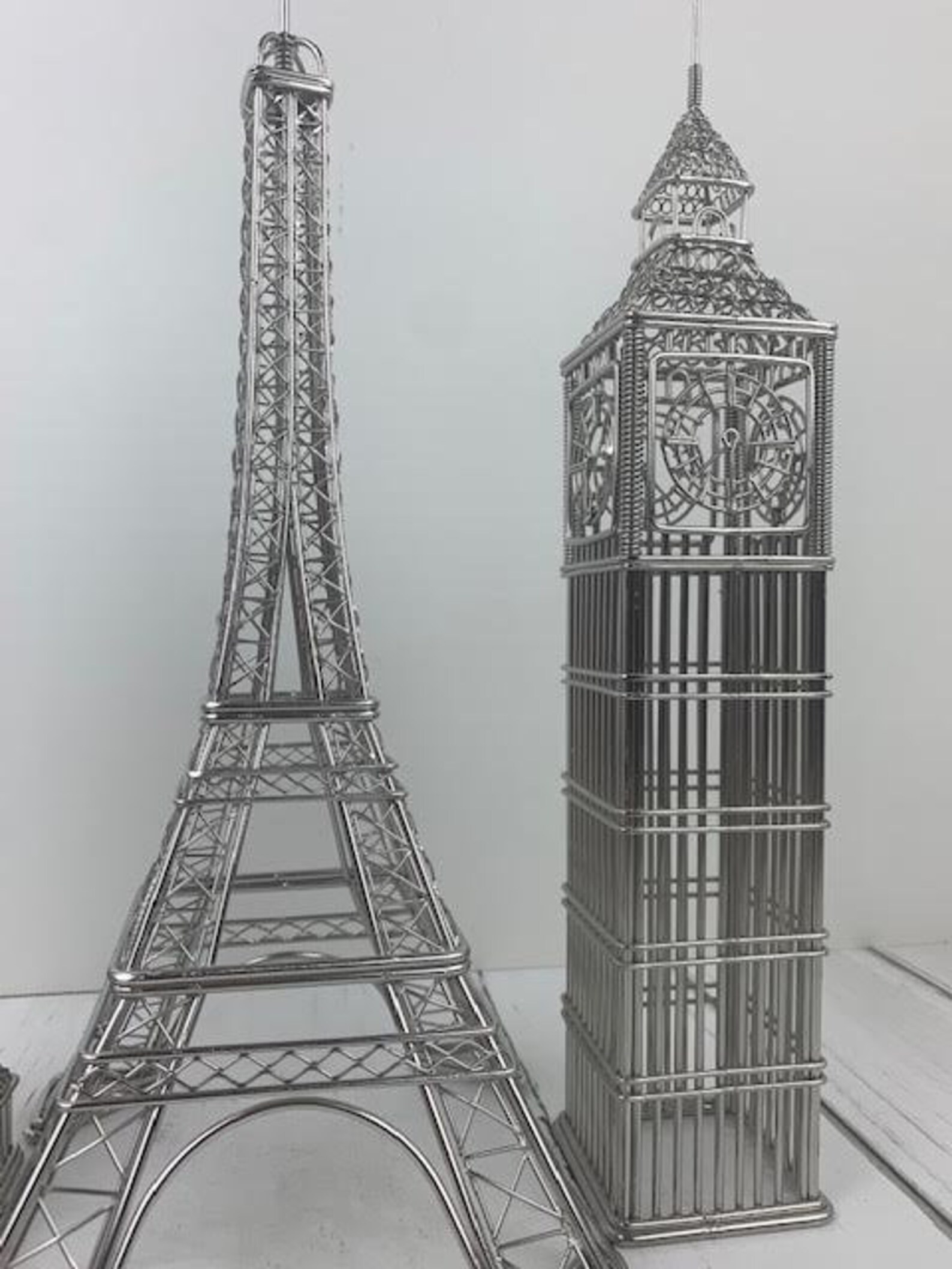 Set of 3 Metal Architecture Sculptures Eiffel Tower Big Ben - Etsy