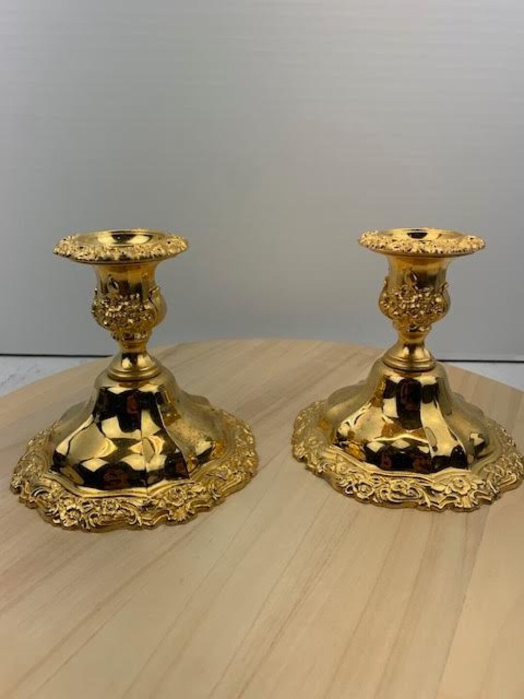 Vintage Webster Wilcox Gold-plated Golden Countess Candlesticks, Pair ...