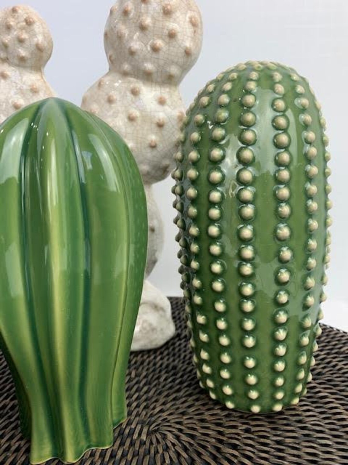 Ceramic Cactus Cacti Figurines Ceramic Prickly Pear Ceramic | Etsy