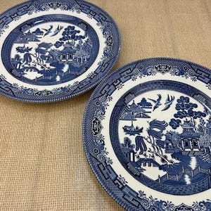 Set of 4 Blue and White Churchill Dinner Plates, Churchill England ...