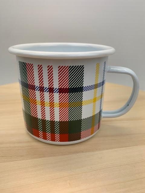 Set of 6 Tartan Plaid Enamel Cups Cute Plaid Enamel Camping - Etsy