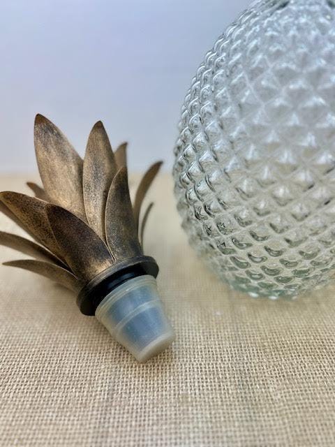 Vintage Glass Pineapple Decanter, Glass Pineapple Barware Bottle With ...