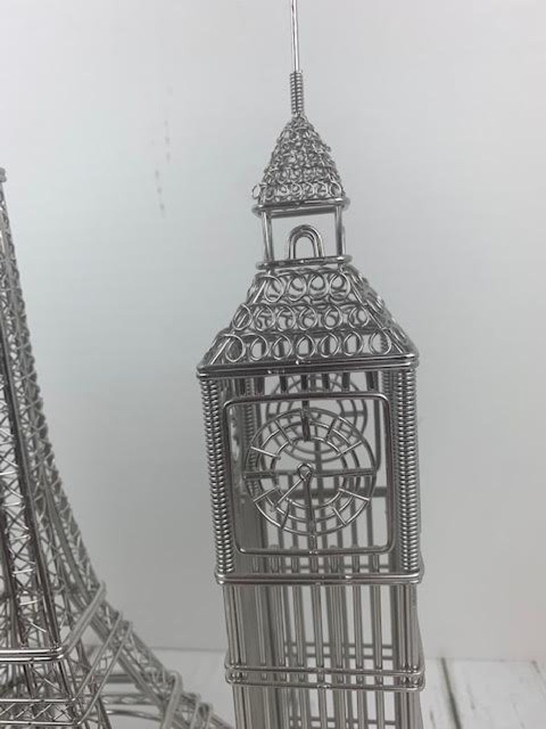Set of 3 Metal Architecture Sculptures Eiffel Tower Big Ben - Etsy