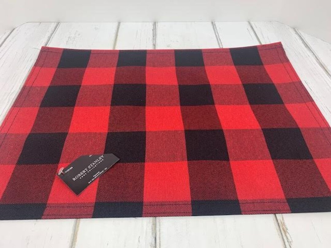 New Red and Black Buffalo Check Placemats, Robert Stanley Buffalo Check ...