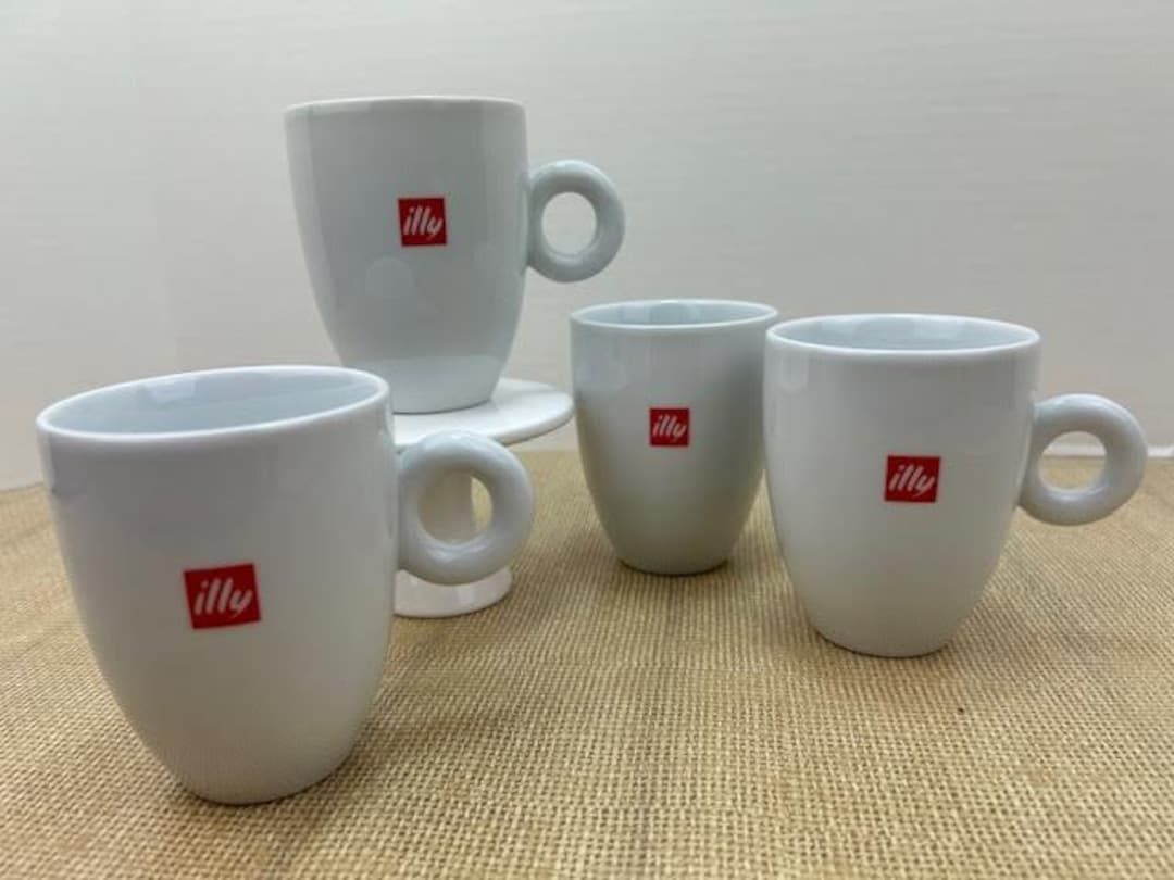 Set of 4 Illy Coffee Mugs, 4 Italian Illy Coffee Mugs, Illy Coffee Mugs ...