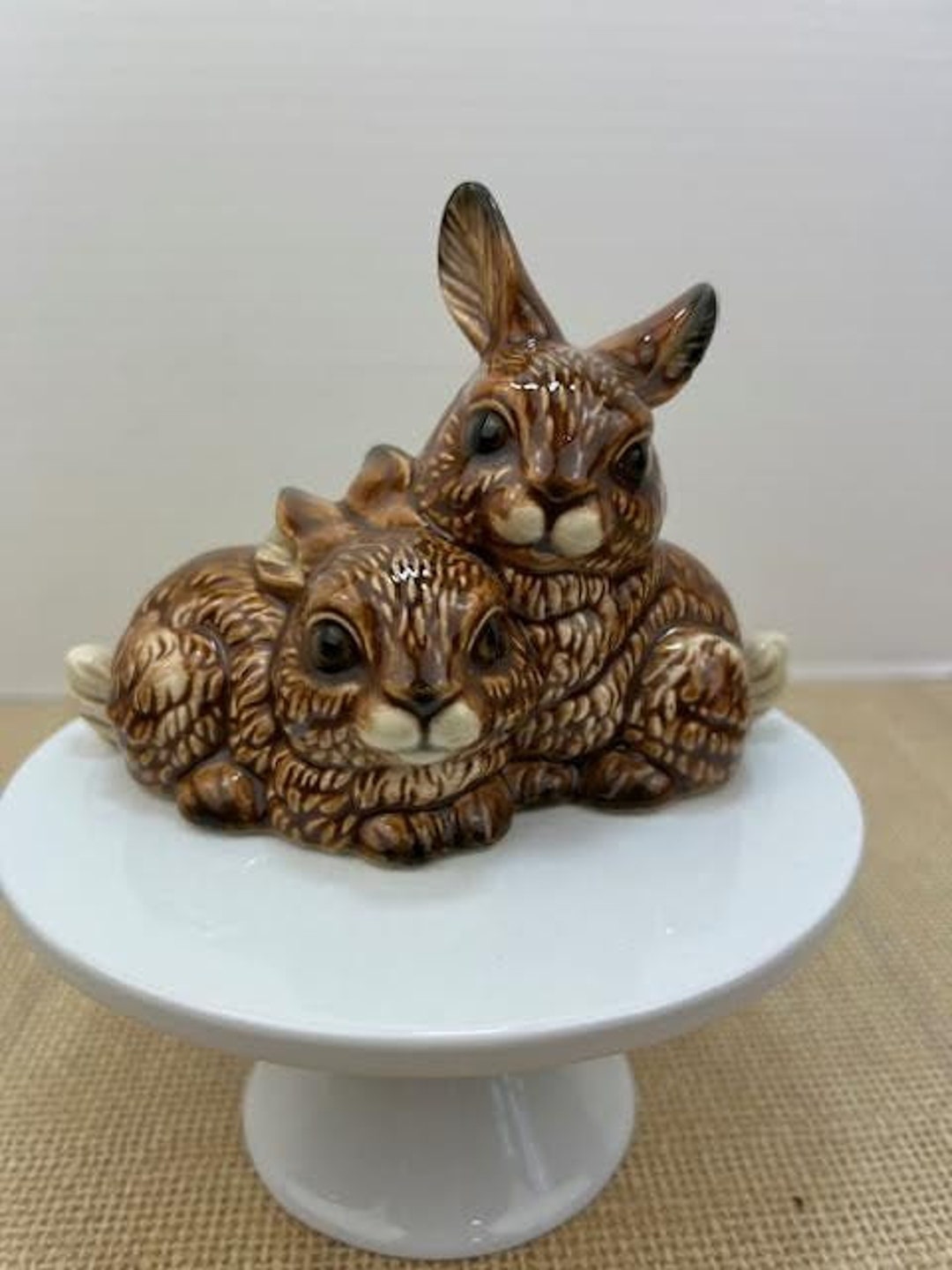 Vintage Goebel Brown Bunny Figurine From West Germany, Pair of Bunnies ...