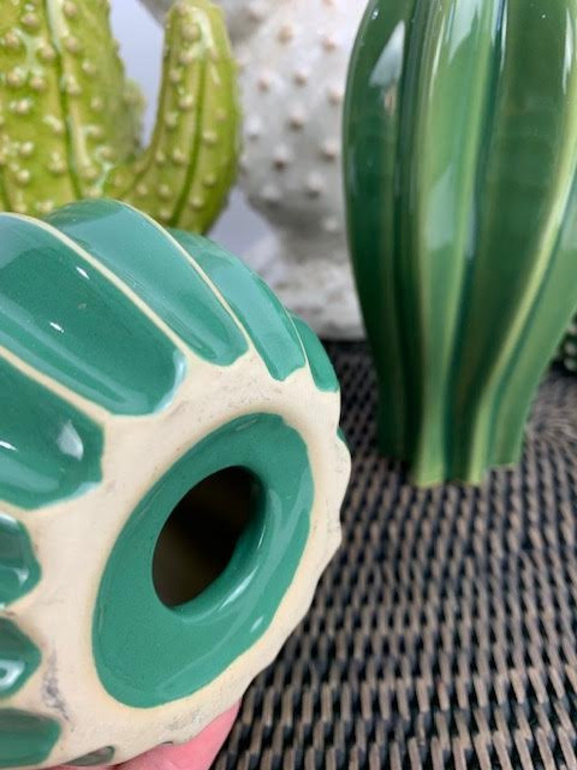 Ceramic Cactus Cacti Figurines Ceramic Prickly Pear Ceramic | Etsy