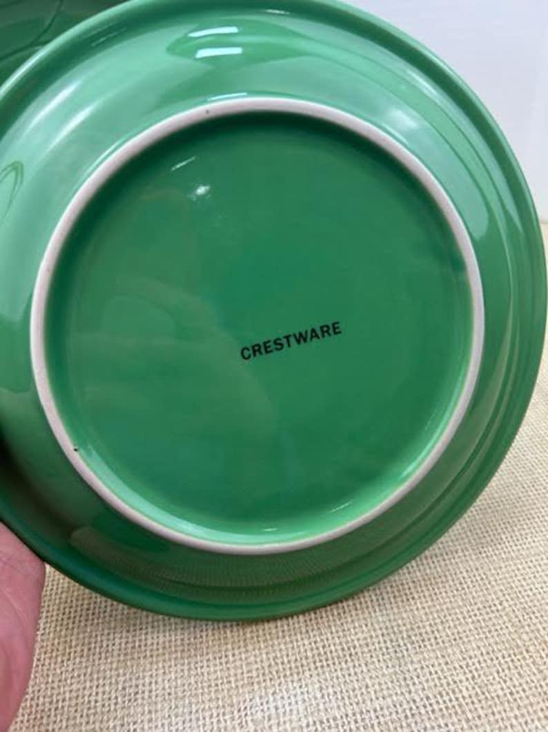 Set of 4 Vintage 9 Inch Crestware Plates, Vintage Green Crestware Plate ...