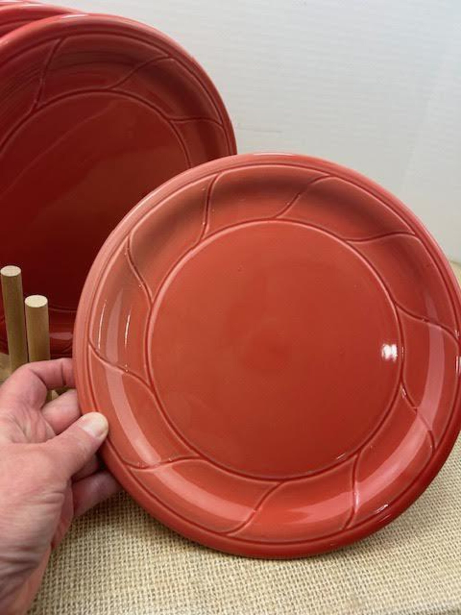 Set of 4 Vintage 9 Inch Crestware Plates, Vintage Green Crestware Plate ...
