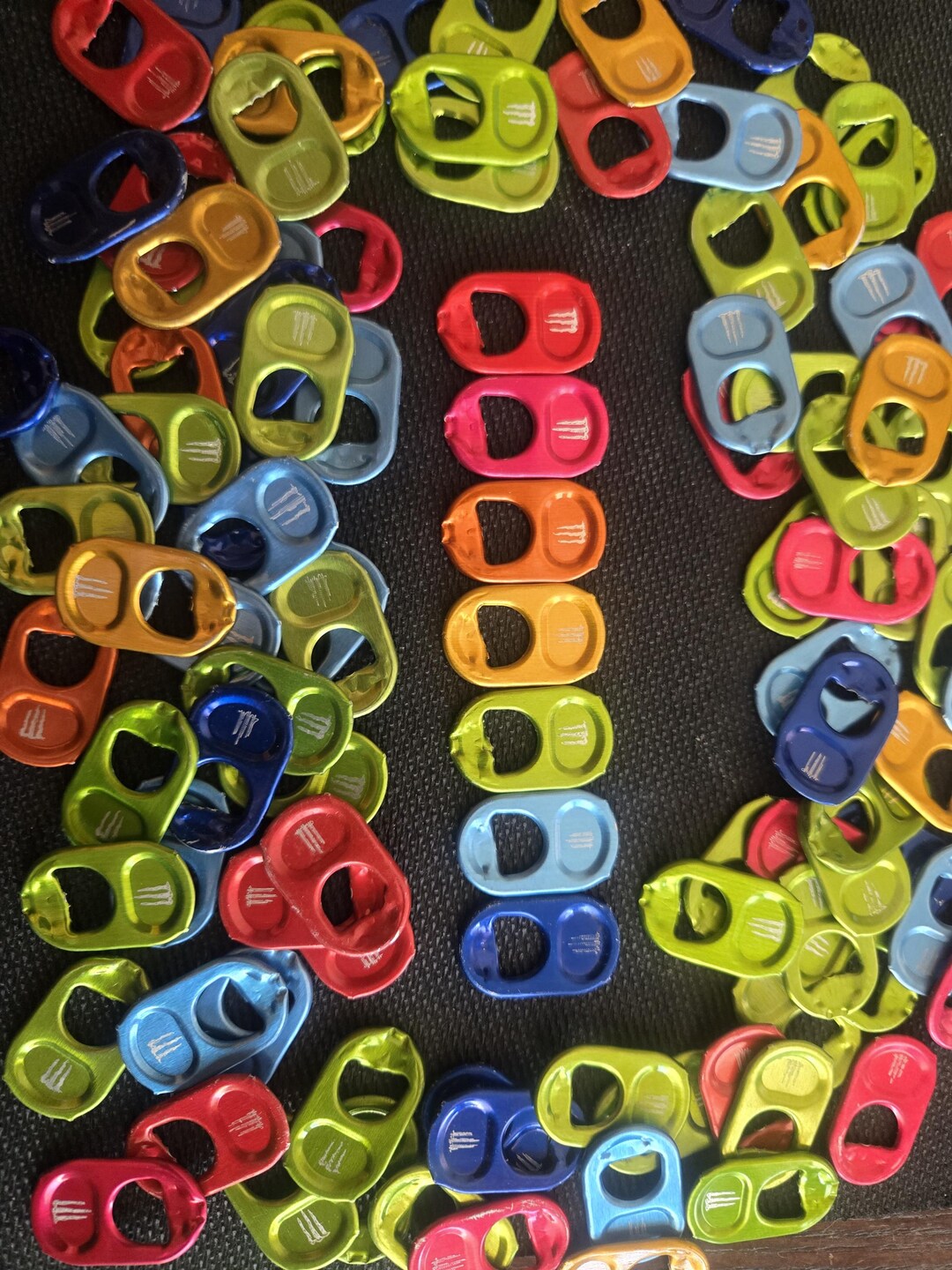 100 Aluminum Multi-colored Monster Logo Soda Pull Tabs / Pop Tops / Pop ...