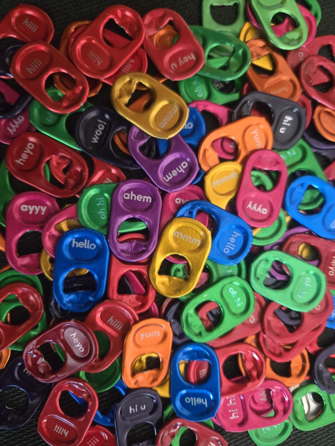 200 Aluminum Multi-colored Bubly Water Pull Tabs / Pop Tops / Pop Tabs ...