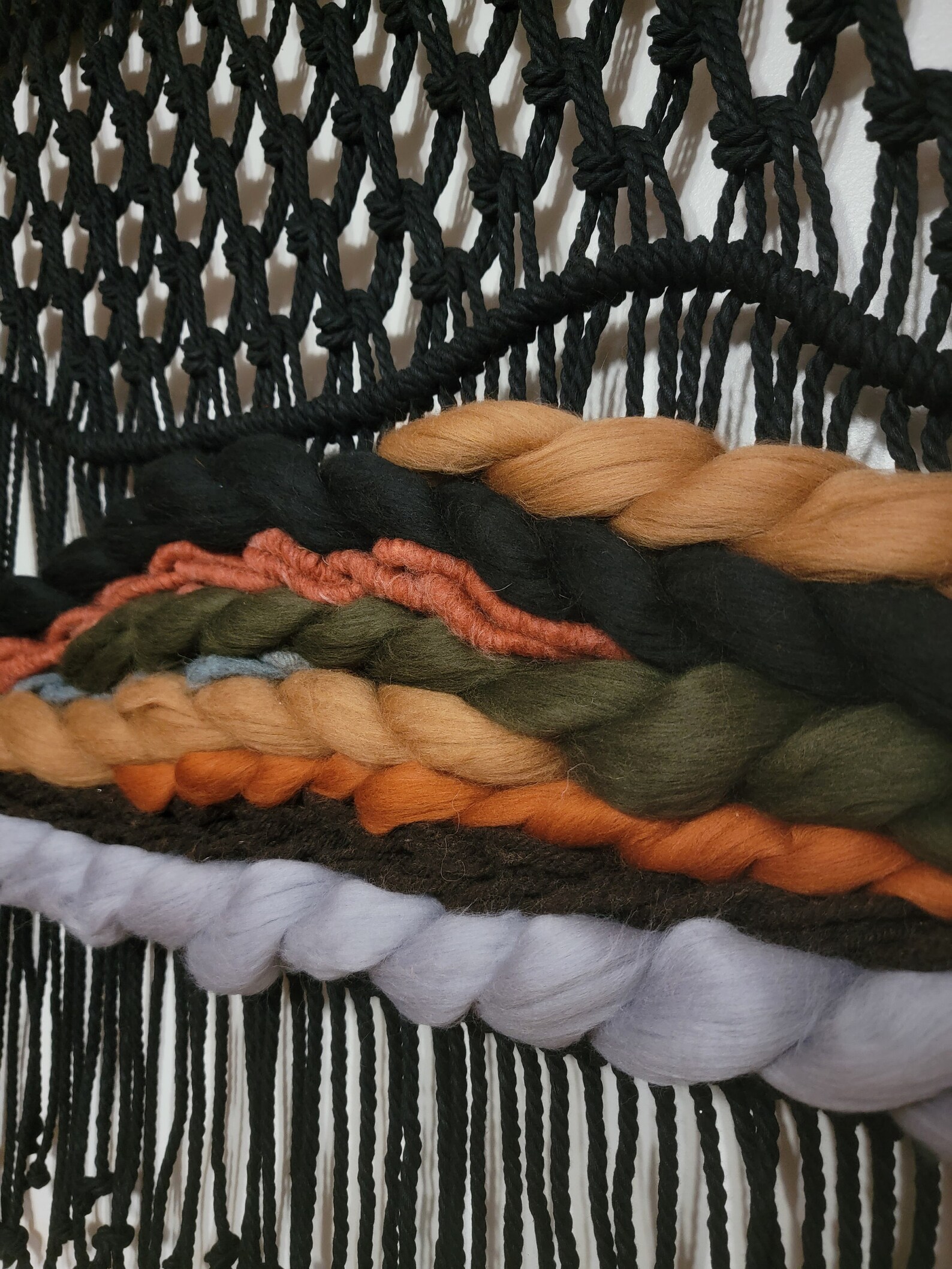 Black Macrame Wall Hanging Black Macraweave Modern Mountain - Etsy