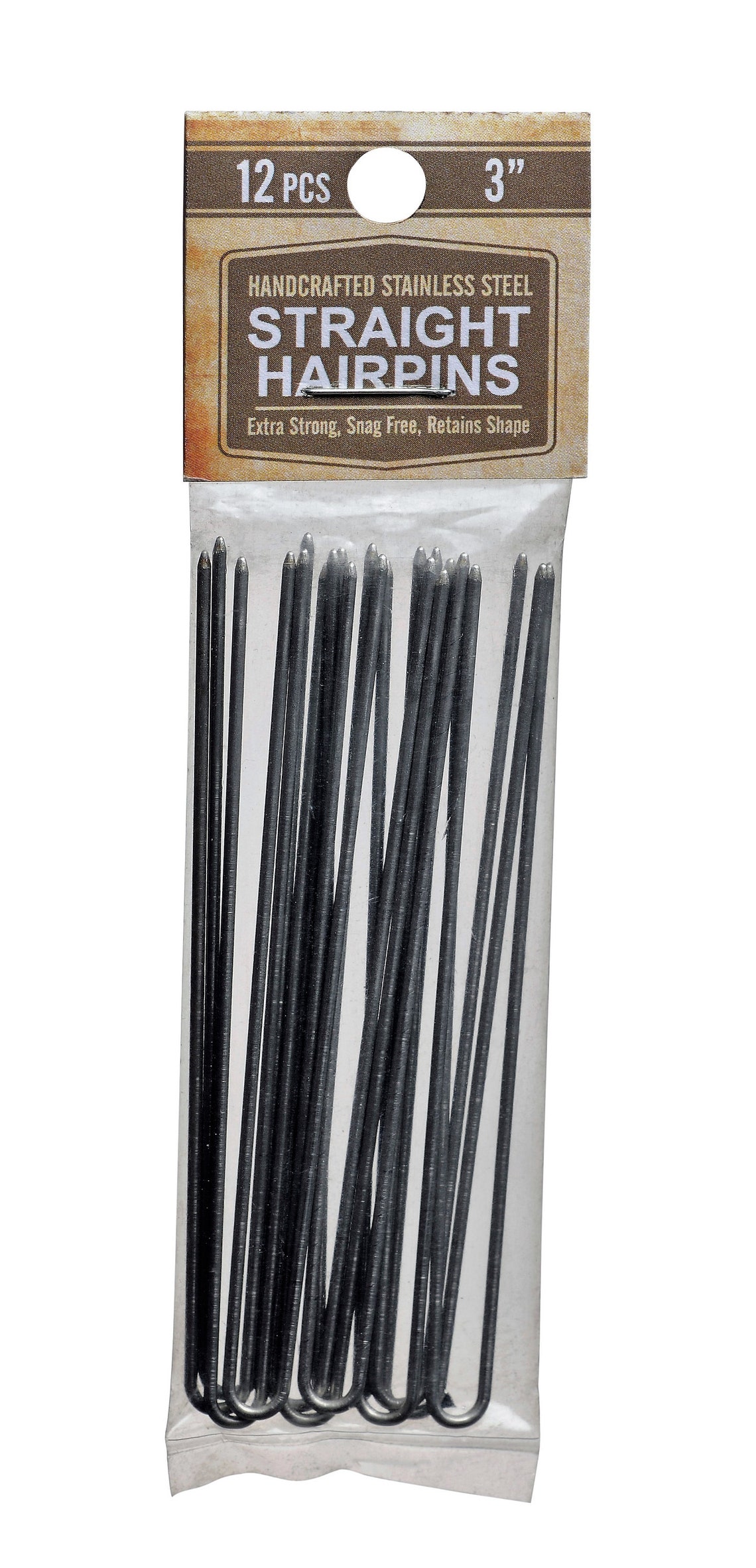 Amish Made Heavy Duty 3 " Silver Stainless Steel Hairpins Hair Pin Pack ...