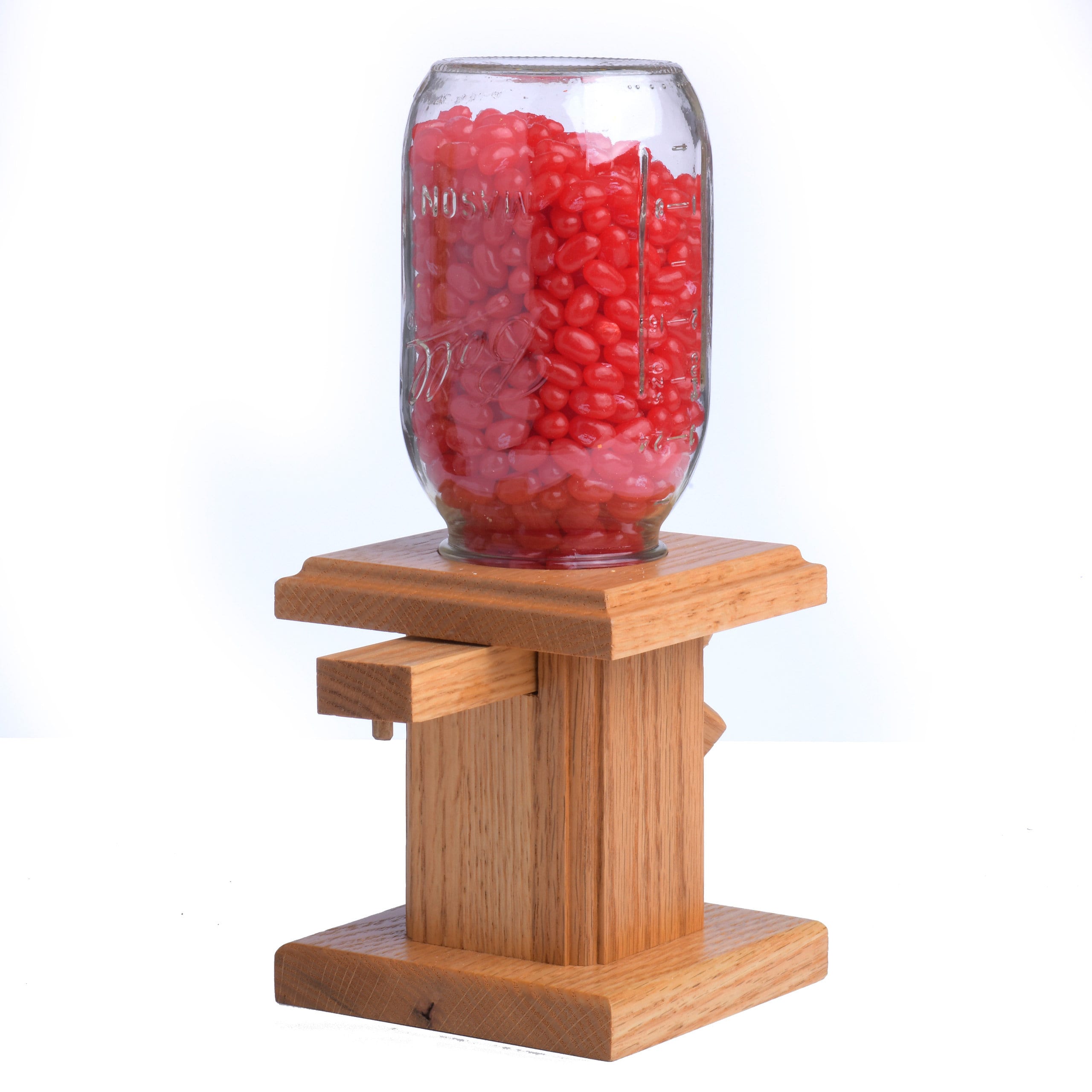 Handcrafted Amish Wooden Candy Dispenser Glass Jar Solid Oak | Etsy