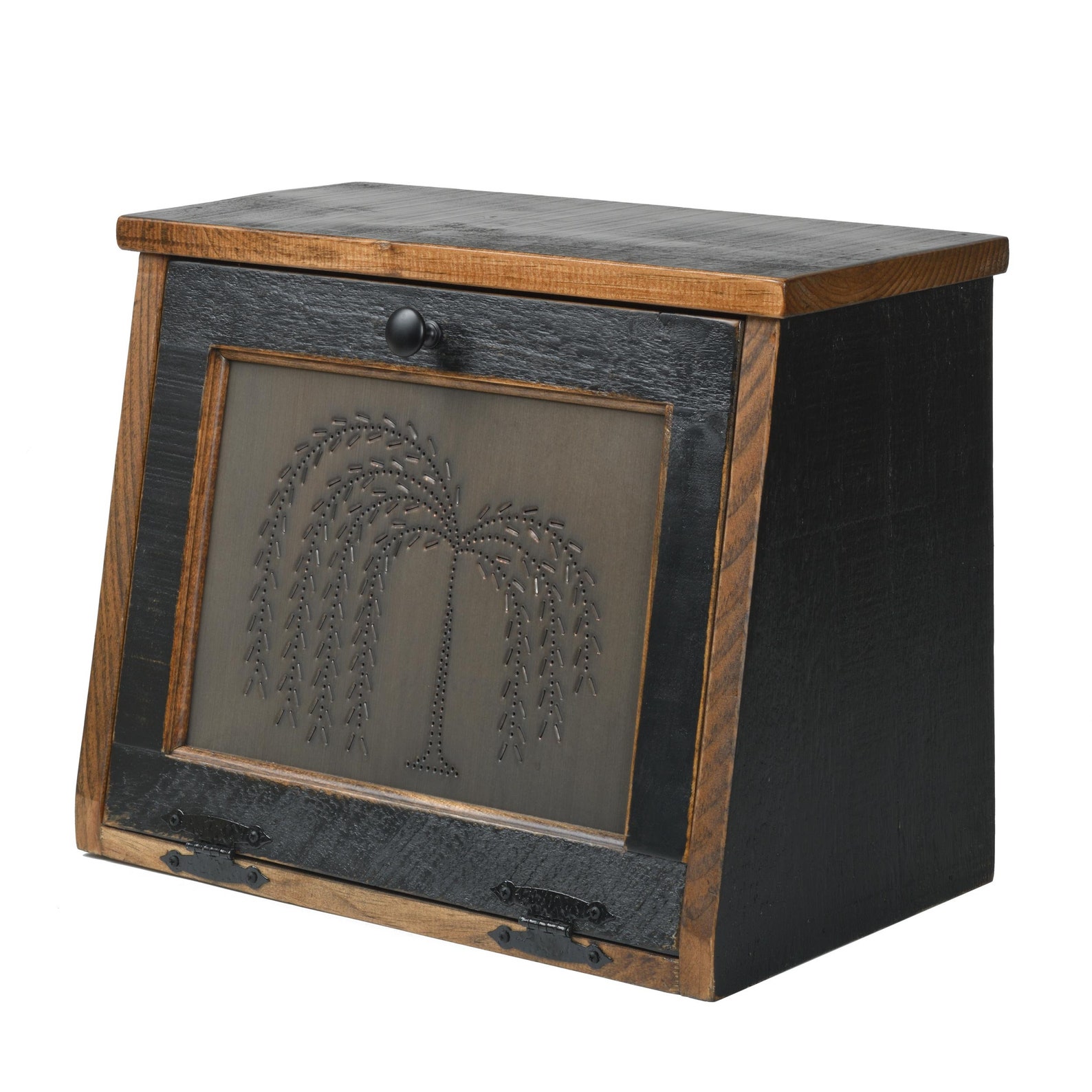 Amish Rustic Farmhouse Handcrafted Wood & Tin Bread Box Two - Etsy