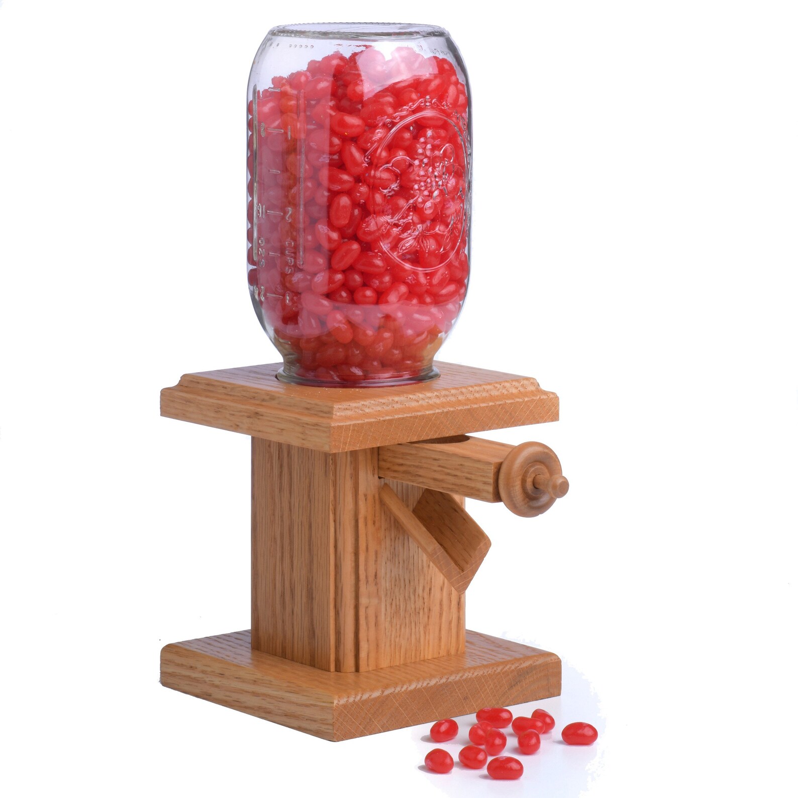 Handcrafted Amish Wooden Candy Dispenser Glass Jar Solid Oak - Etsy