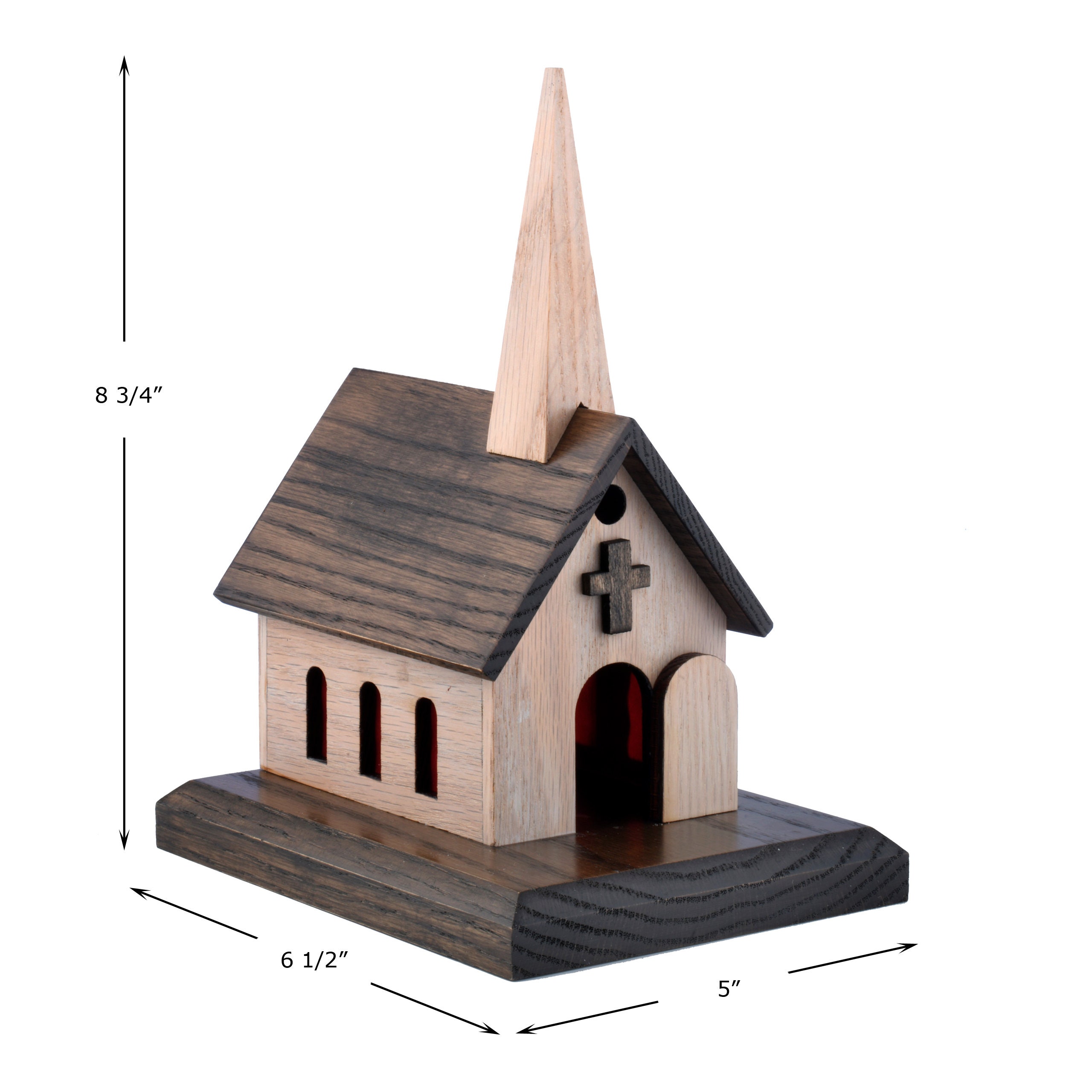 Amish Handcrafted Wood Church Music Box Solid Oak Two-toned - Etsy