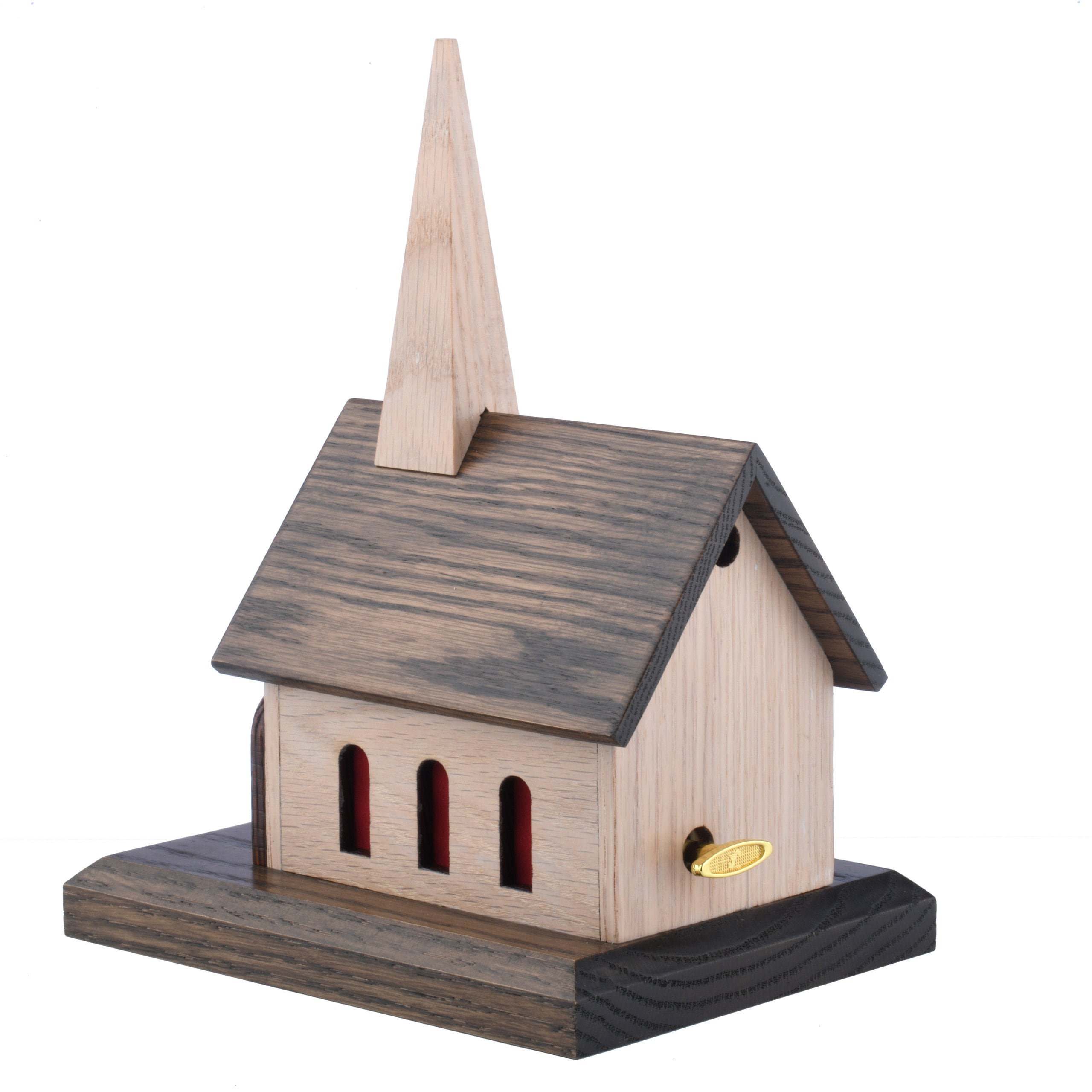 Amish Handcrafted Wood Church Music Box Solid Oak Two-toned - Etsy