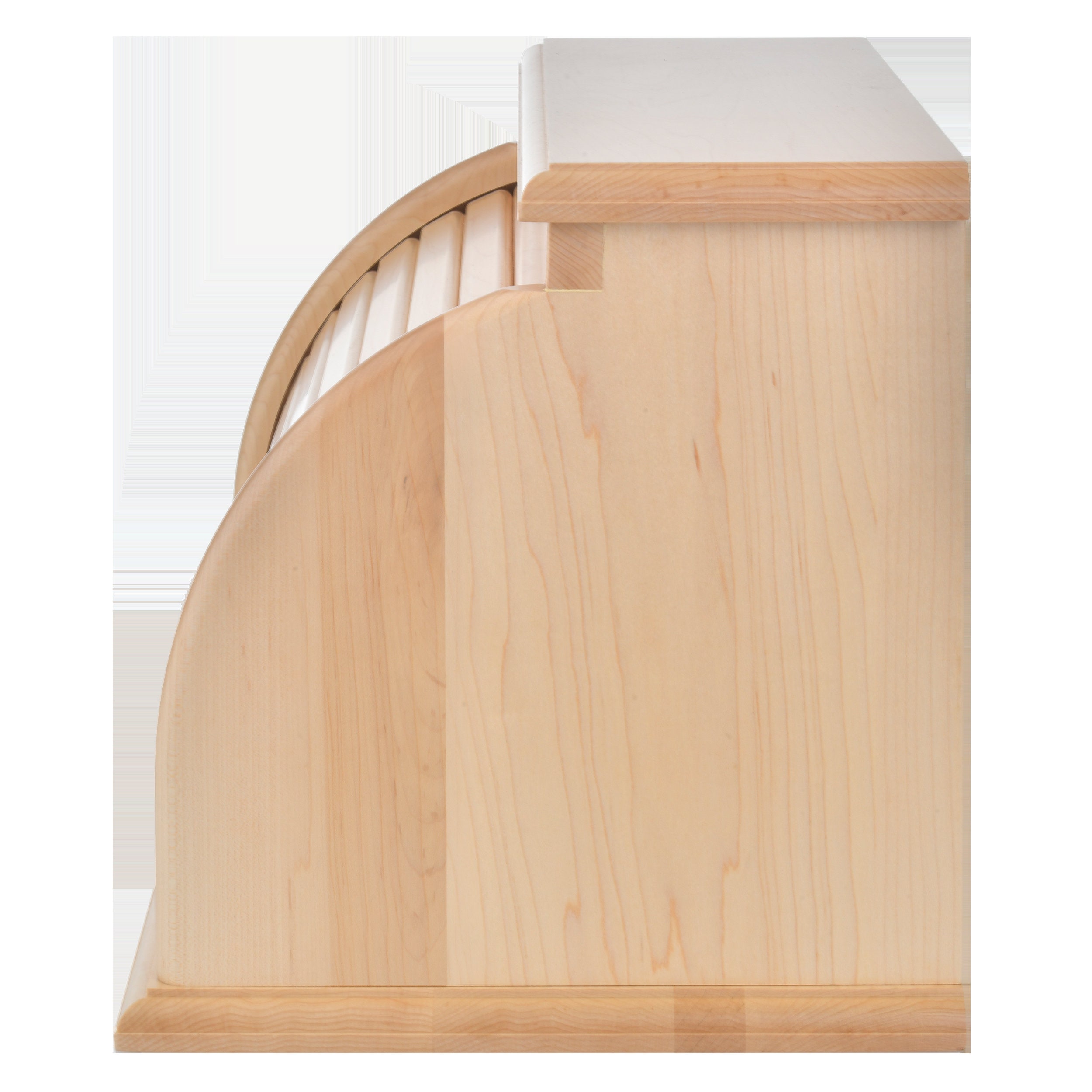 Bread Box Roll Top Amish Handcrafted Storage Solid Maple NATURAL Finish ...
