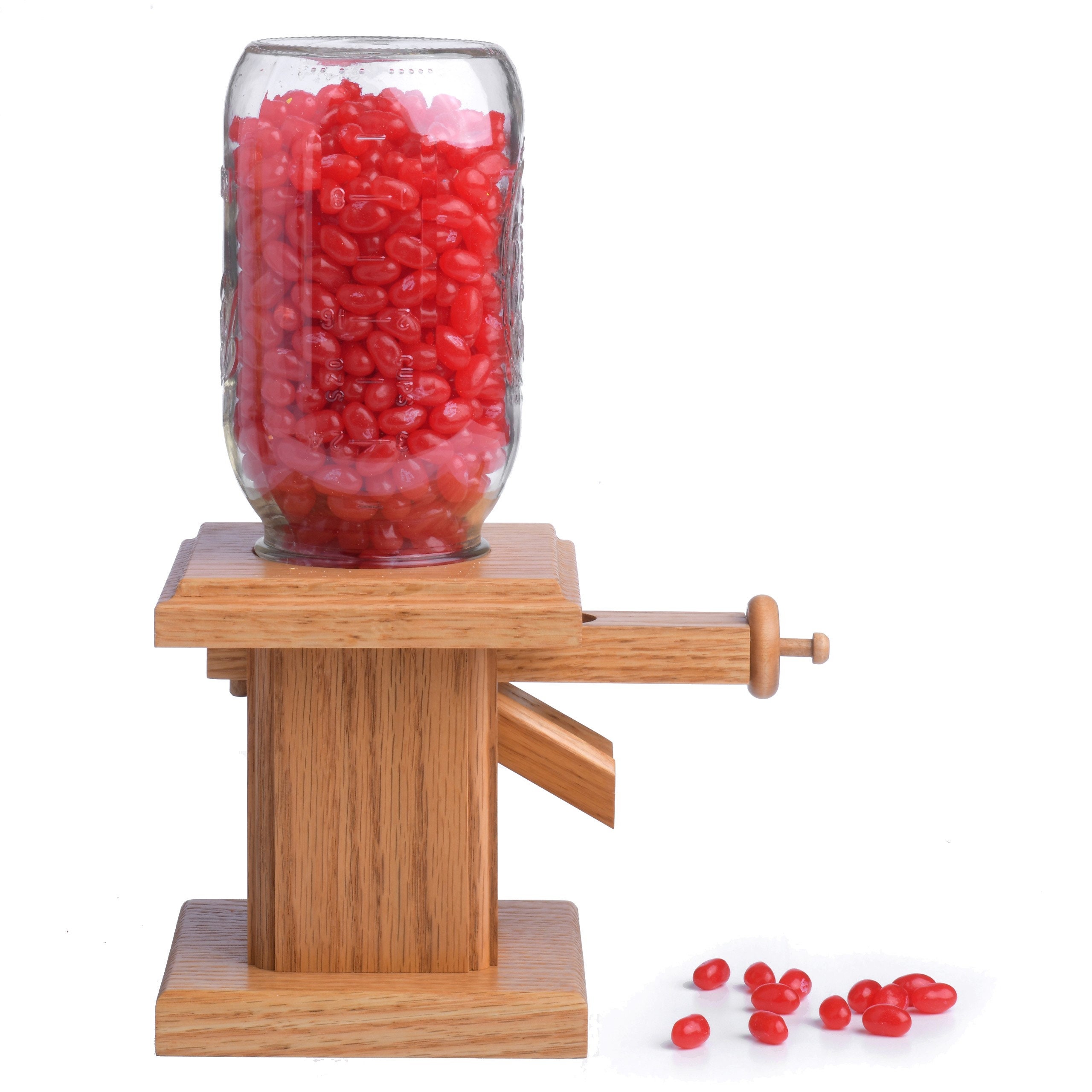 Handcrafted Amish Wooden Candy Dispenser Glass Jar Solid Oak | Etsy