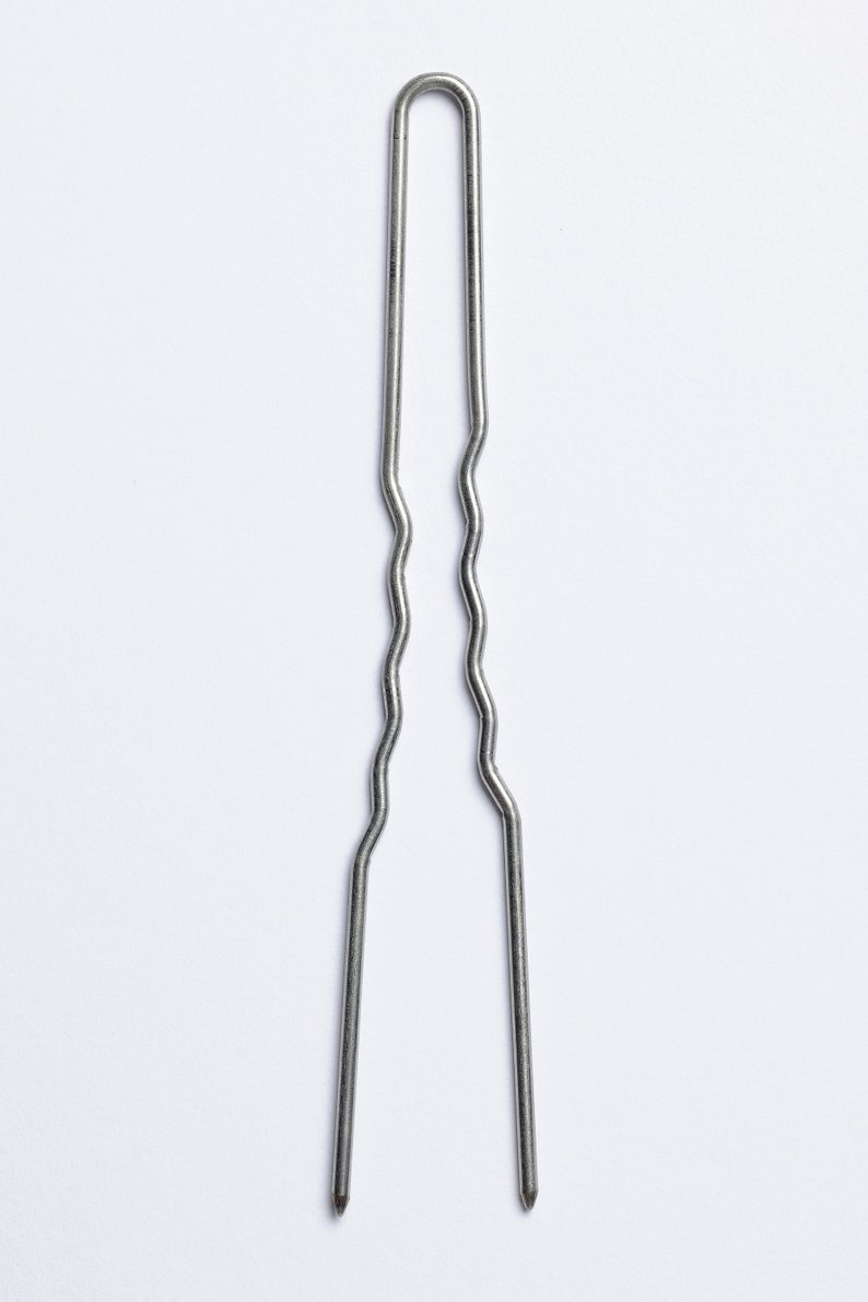 Amish Made Heavy Duty 3" Silver Stainless Steel Crinkled Hairpins 3 ...