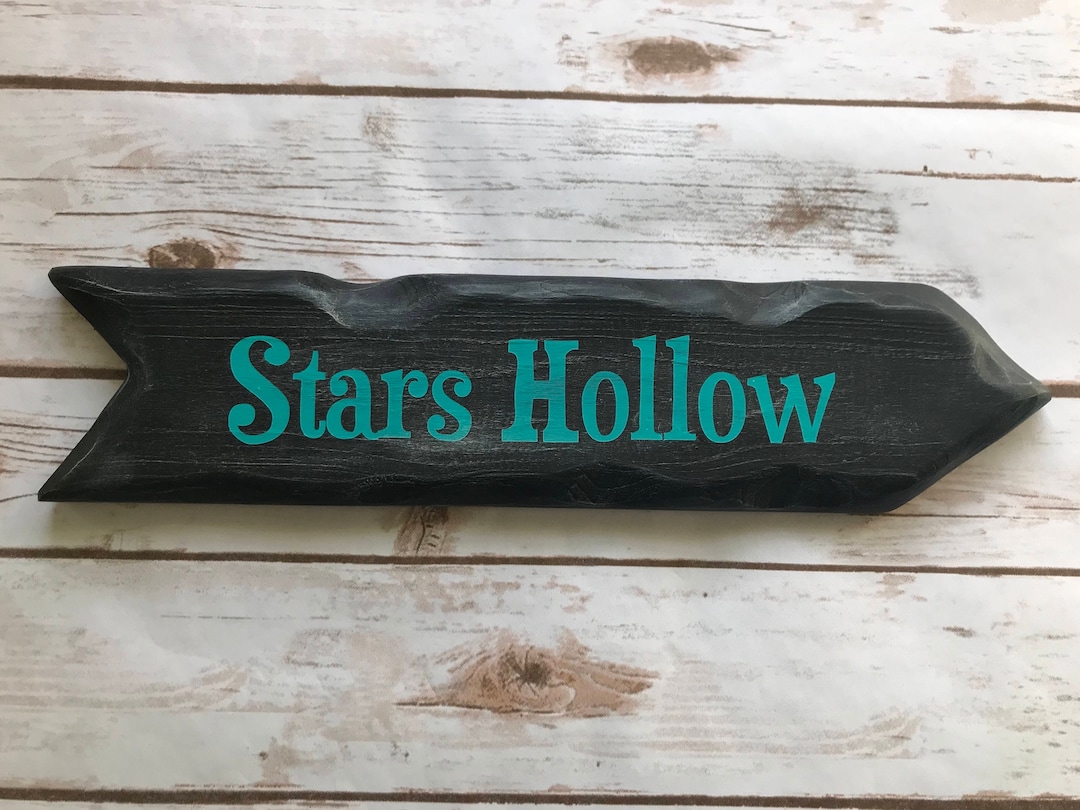 Rustic Hand Painted Stars Hollow Directional Sign / Gilmore Girls ...