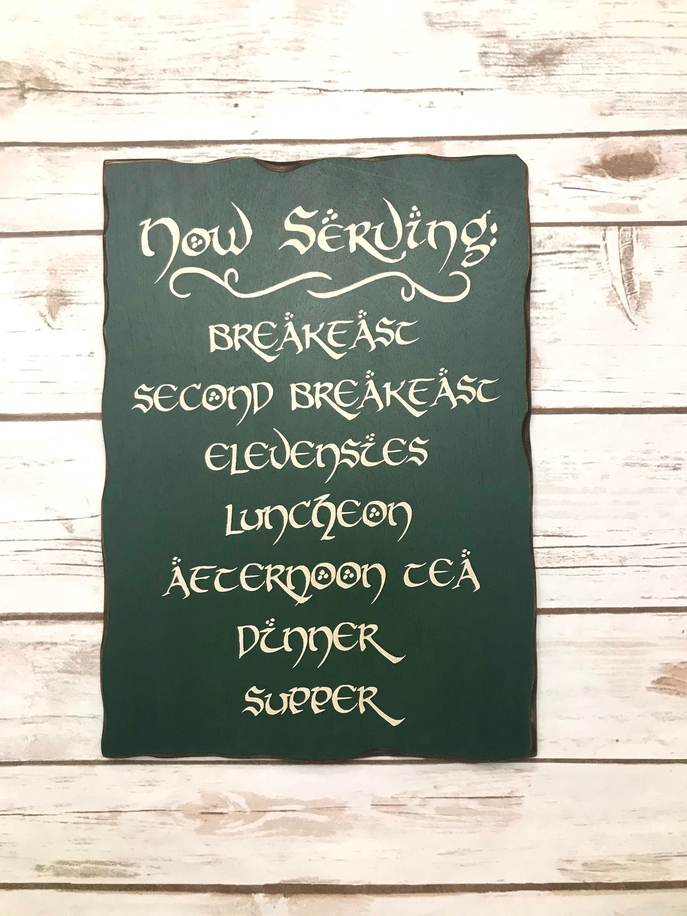 Vintage Style Hand Painted Hobbit Meals Sign / Nerd Decor - Etsy