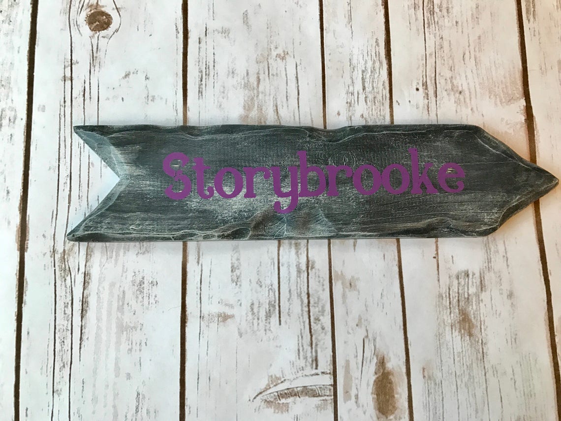 Rustic Hand Painted Storybrooke Directional Sign / Once Upon A - Etsy