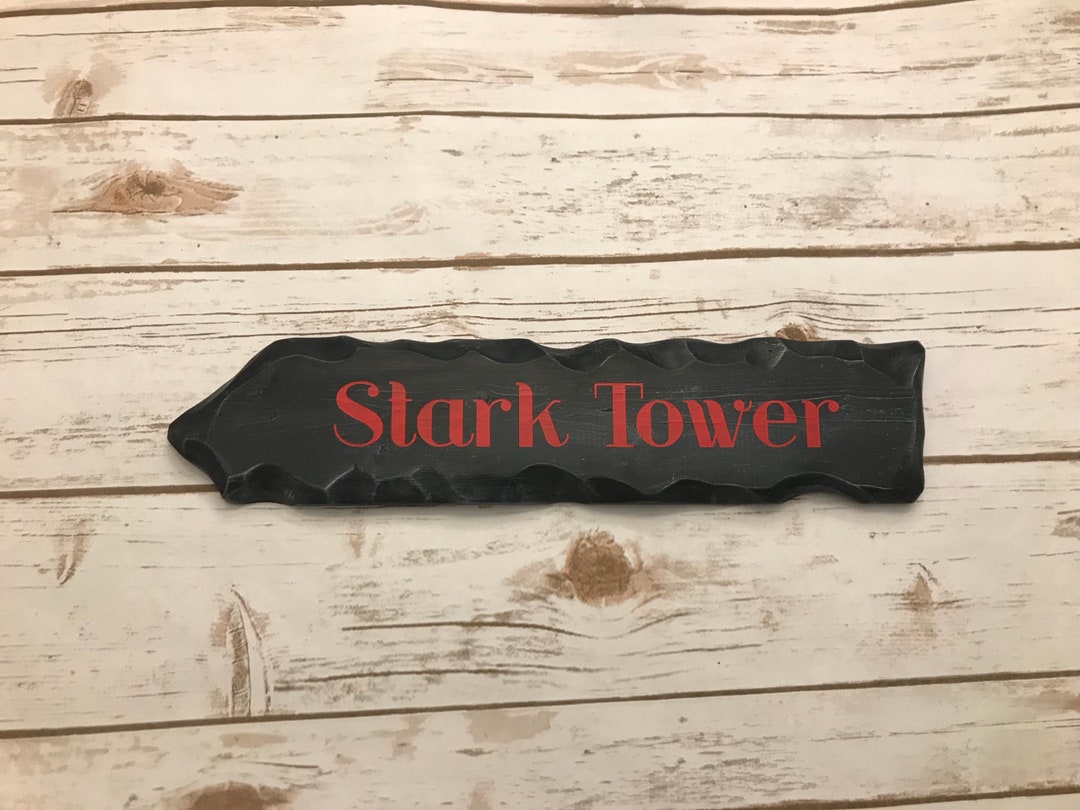 Rustic Hand Painted Stark Tower Directional Sign - Etsy