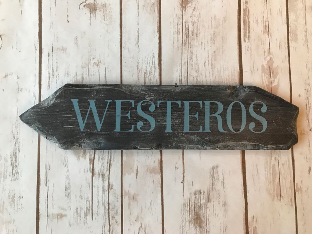 Rustic Hand Painted Westeros Directional Sign / Nerd Decor - Etsy